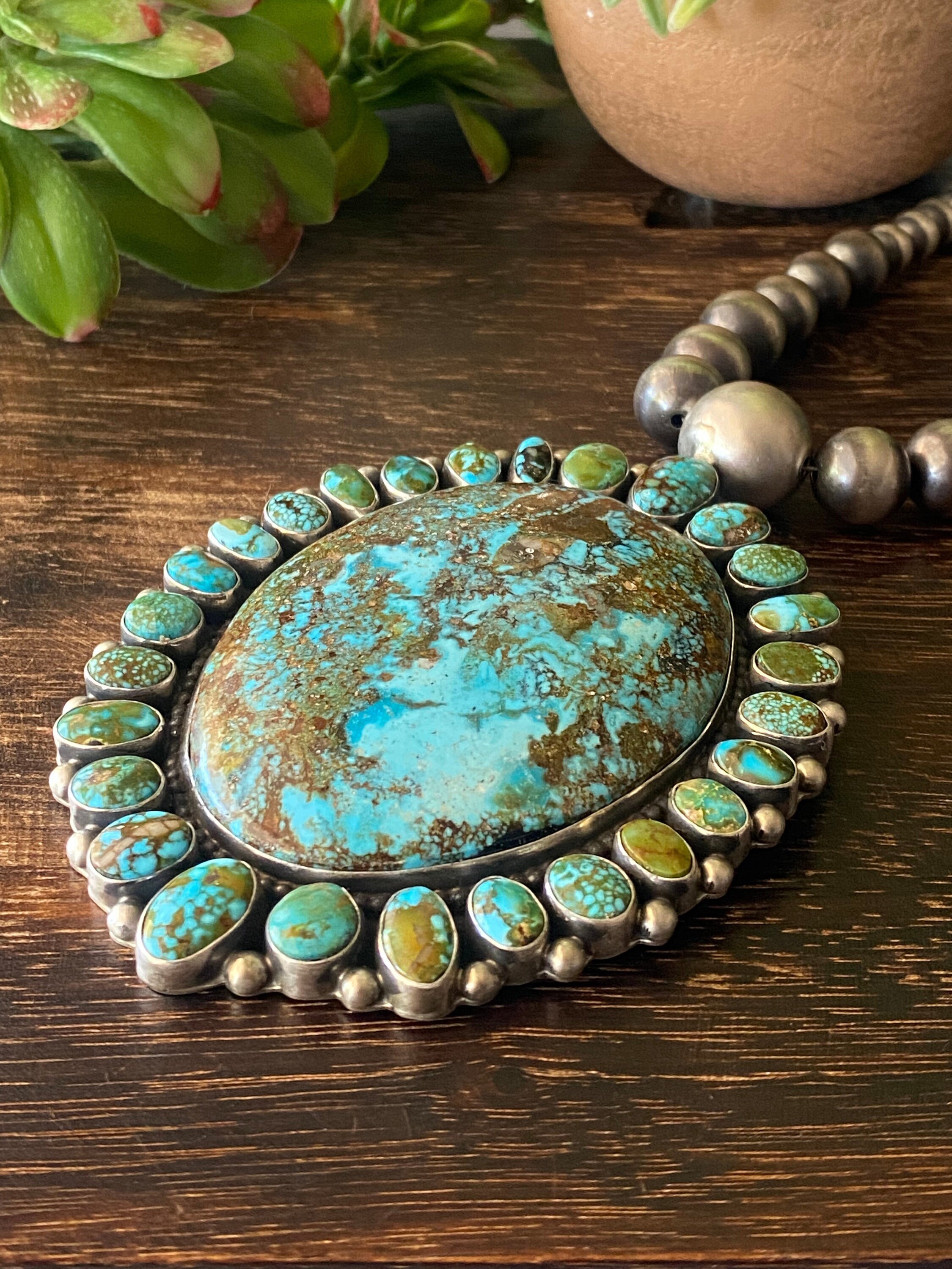 Kathleen Chavez High Grade Kingman Turquoise & Sterling Silver Mega ...