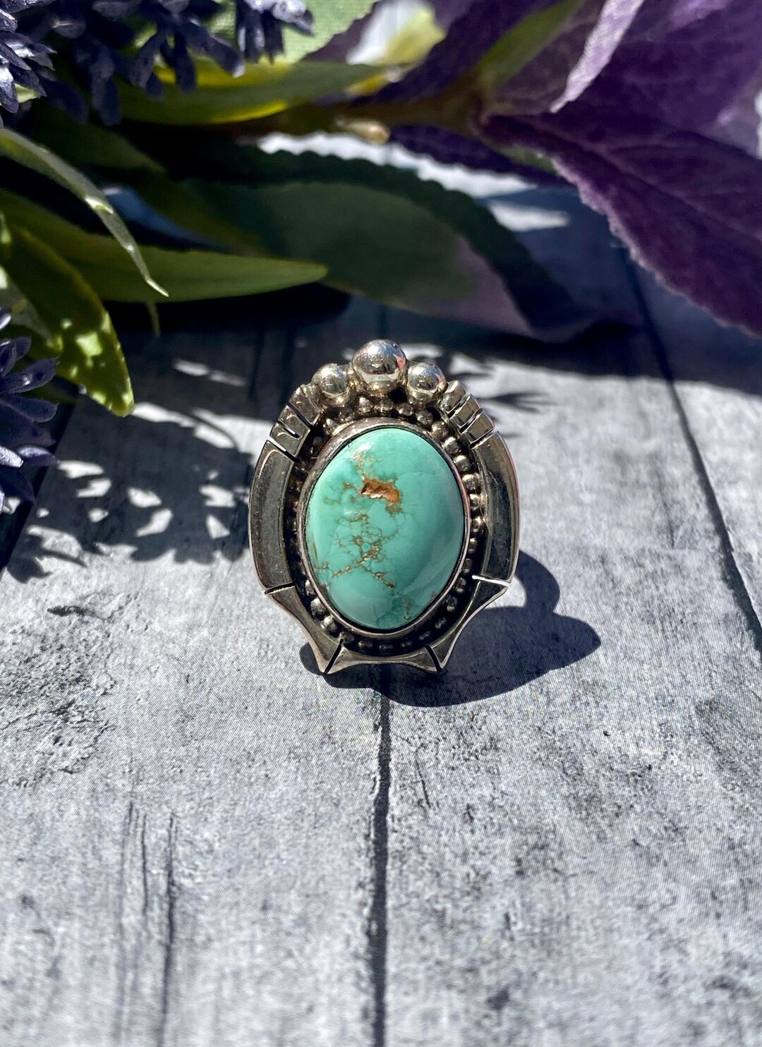 Sheila Becenti Royston Turquoise & Sterling Silver Ring Size 6 - Etsy