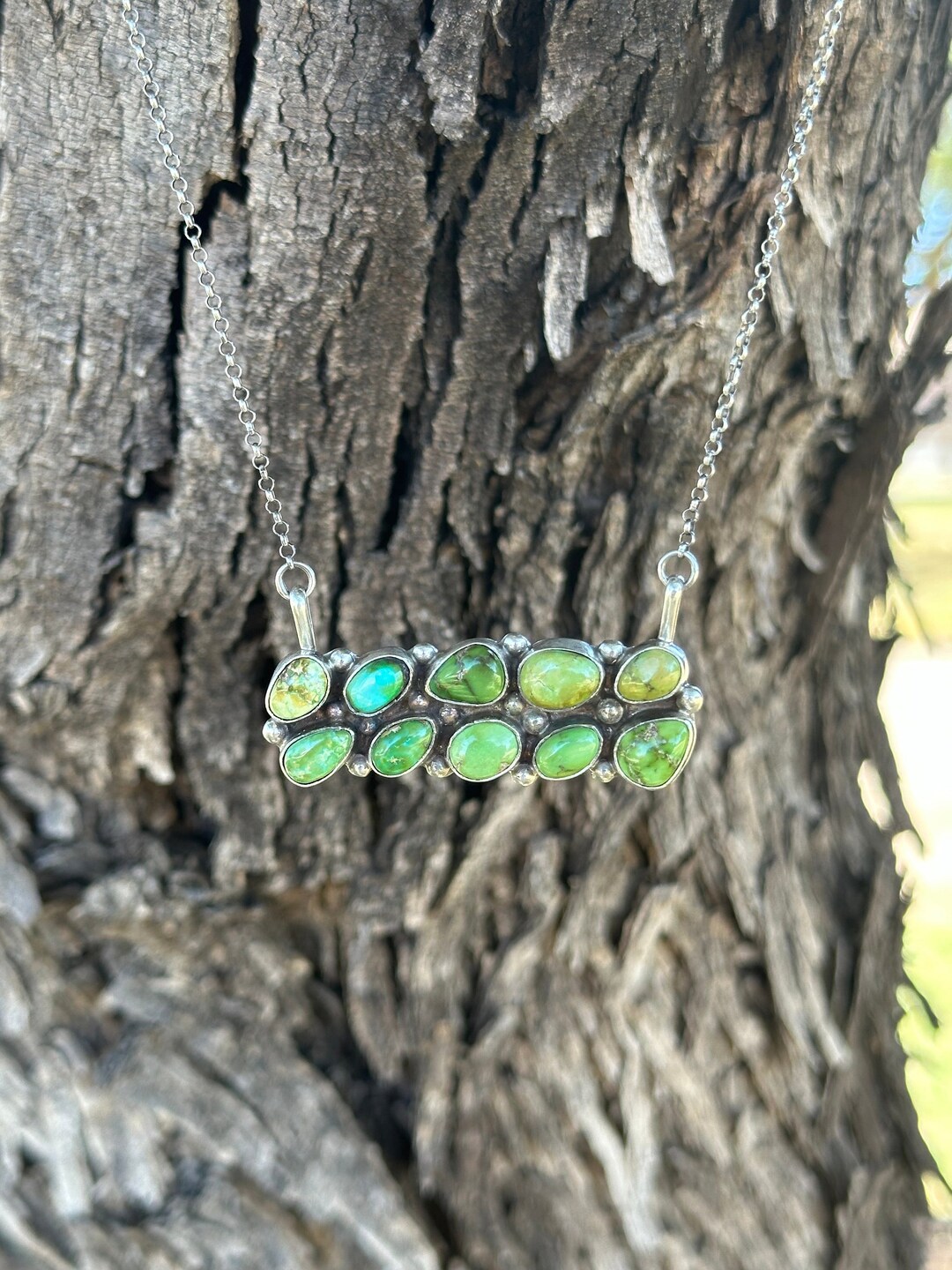 John Begay Sonoran Gold & Sterling Silver Bar Necklace - Etsy