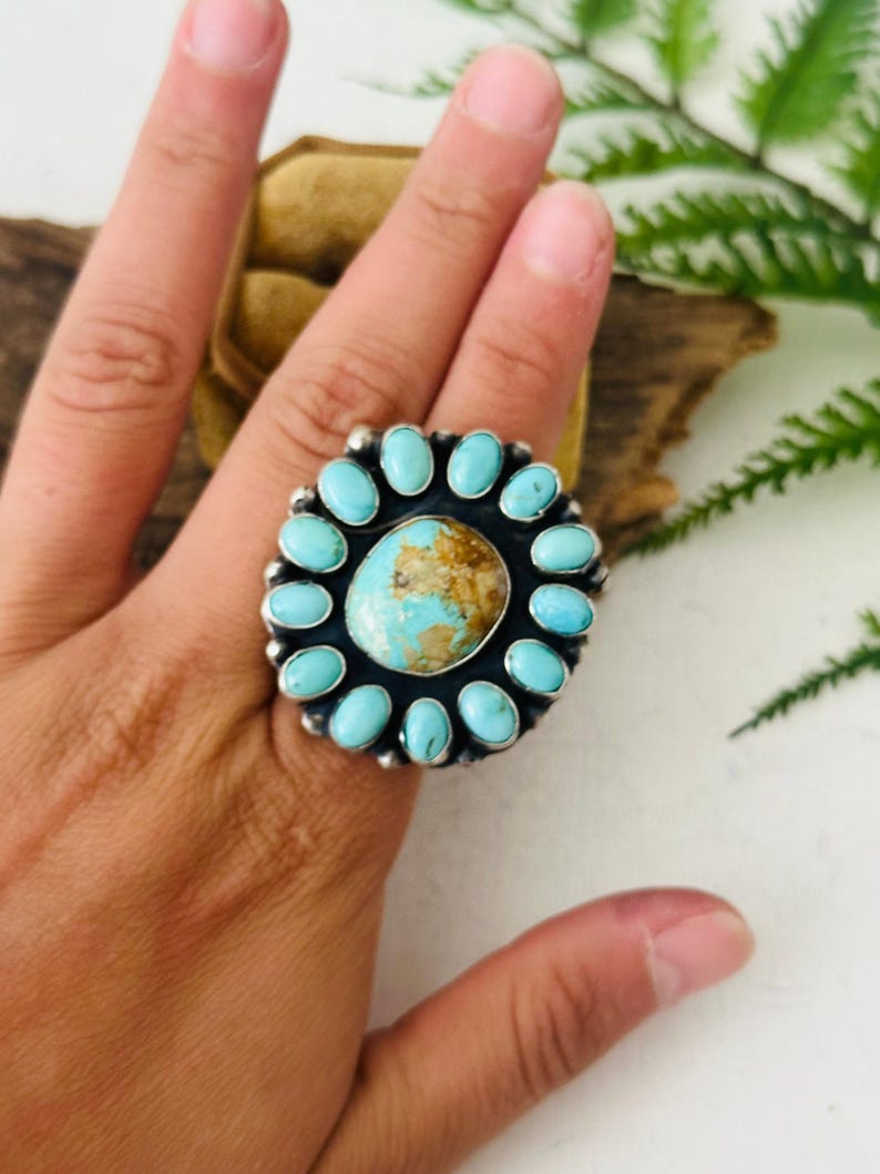 Ella Peters Royston Turquoise & Sterling Silver Ring Size 6.25 - Etsy