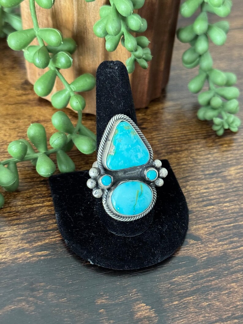 Sheila Becenti Sonoran Mountain Turquoise & Sterling Silver Ring Size ...