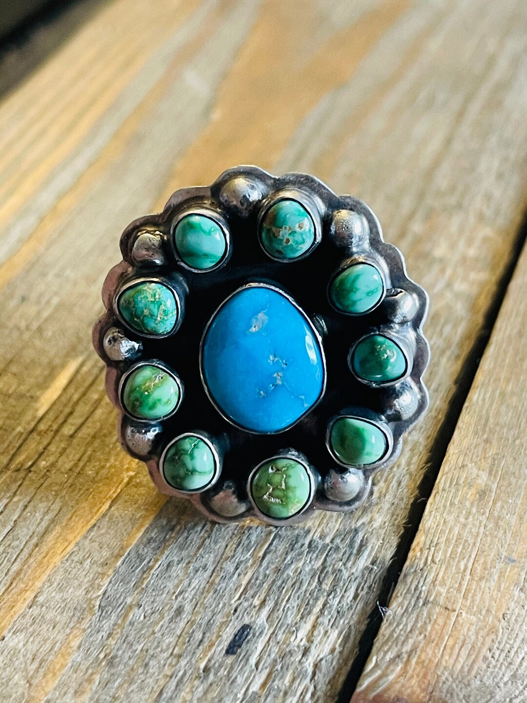 Benjamin Becenti Golden Hill & Sonoran Gold Turquoise Sterling - Etsy