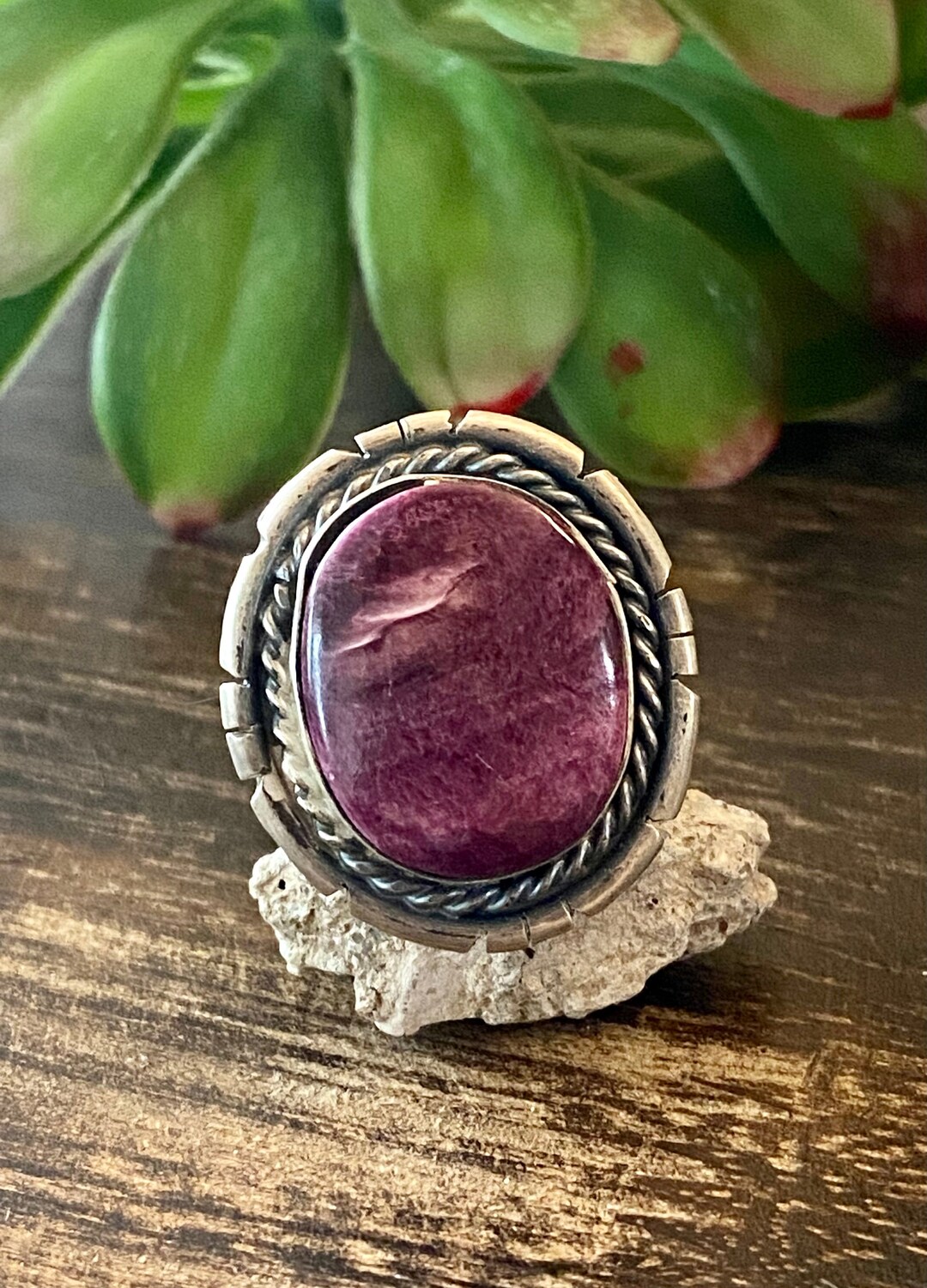 Merle House Purple Spiny Oys & Sterling Silver Ring Size 5.25 - Etsy