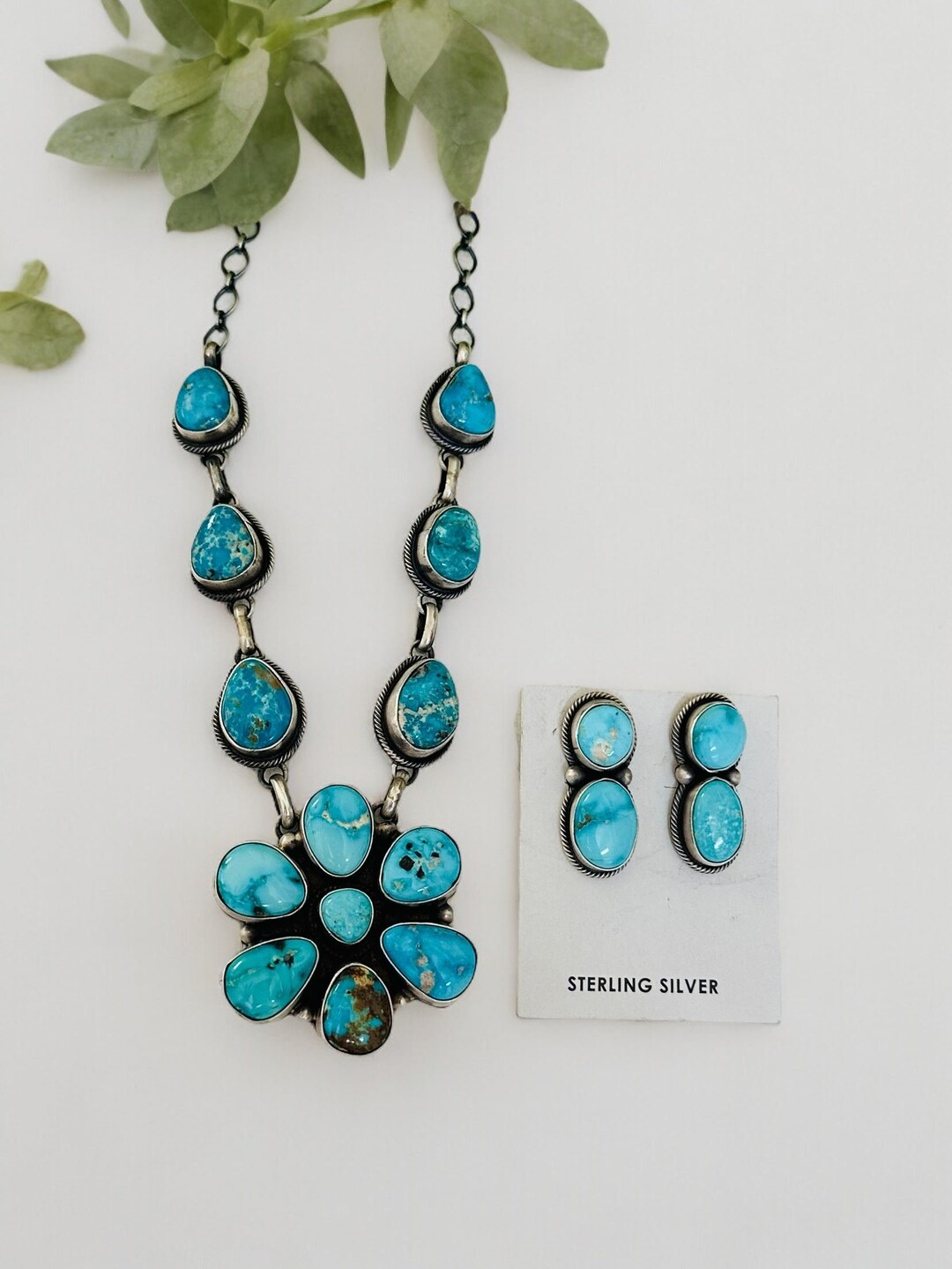 Darrin Livingston Valley Blue Turquoise & Sterling Silver Cluster ...