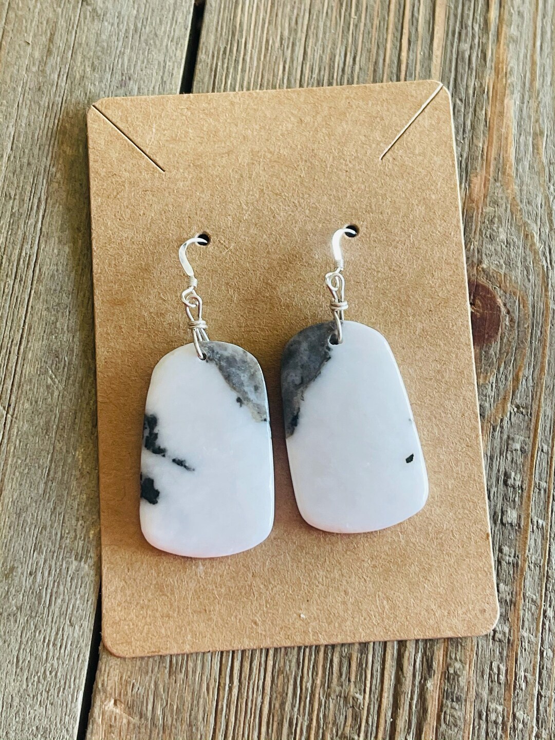 Navajo Zebra Jasper & Sterling Silver Slab Dangles - Etsy