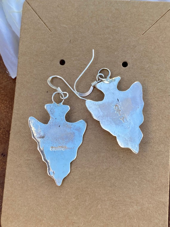 Tonya Yazzie Spiny Oyster & Sterling Silver Dangle Ea… - Gem
