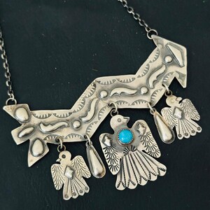 Timothy Yazzie Kingman Turquoise & Sterling Silver Necklace - Etsy
