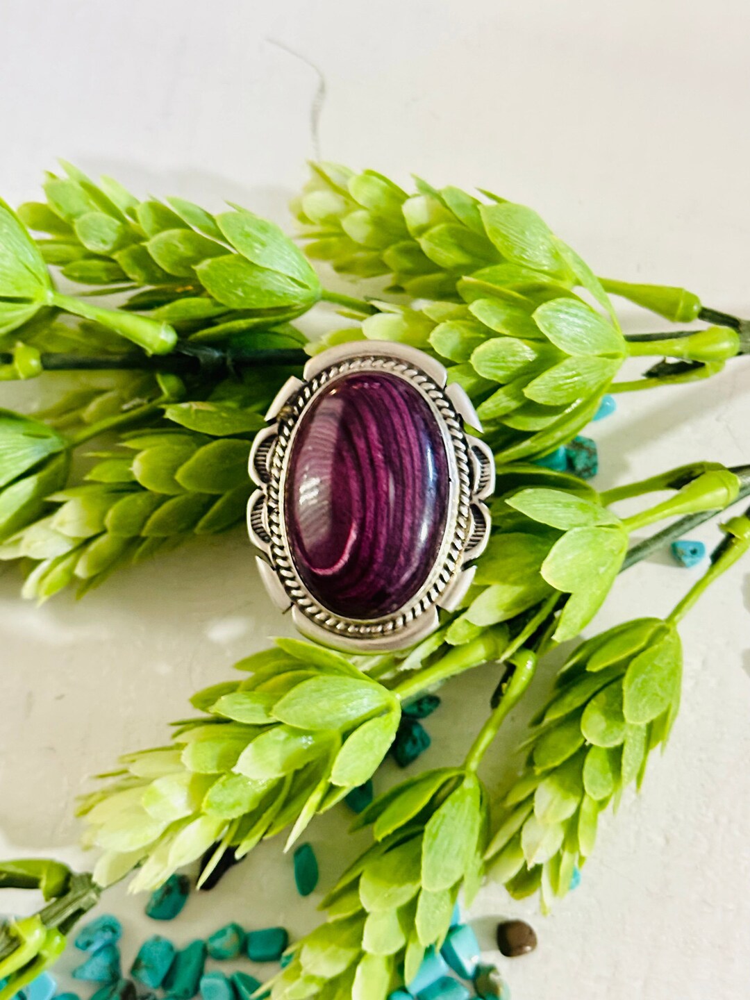 Navajo Made Purple Spiny Oyster & Sterling Silver Ring Size 9.5 - Etsy
