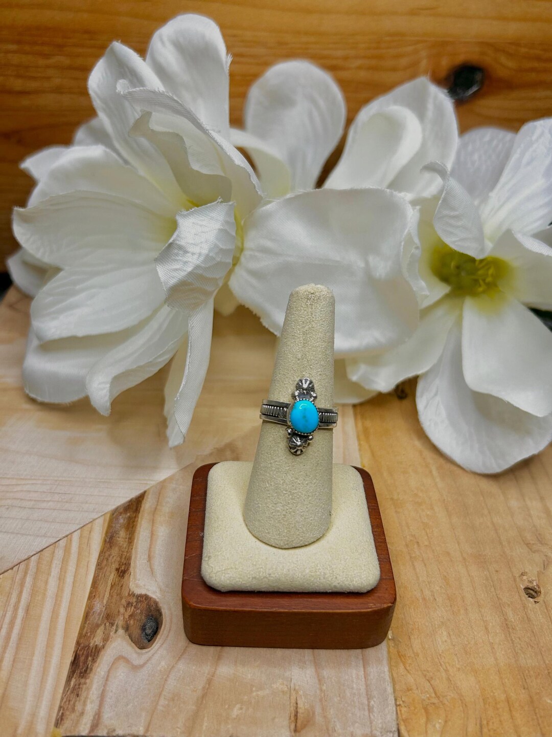 Arlene Lewis Kingman Turquoise & Sterling Silver Cluster Ring Size 7 - Etsy