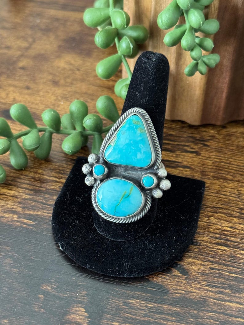 Sheila Becenti Sonoran Mountain Turquoise & Sterling Silver Ring Size ...