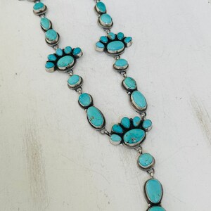 Timothy Yazzie Kingman Turquoise & Sterling Silver Cluster Necklace - Etsy