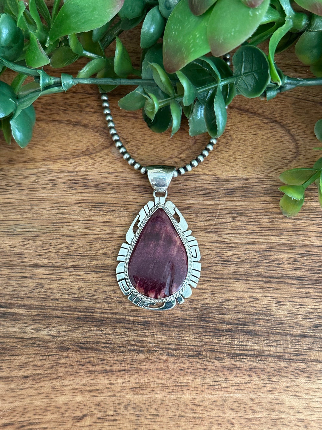 Larry Kay Purple Spiny Oyster & Sterling Silver Pendant - Etsy