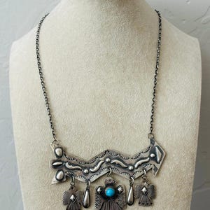 Timothy Yazzie Kingman Turquoise & Sterling Silver Necklace - Etsy