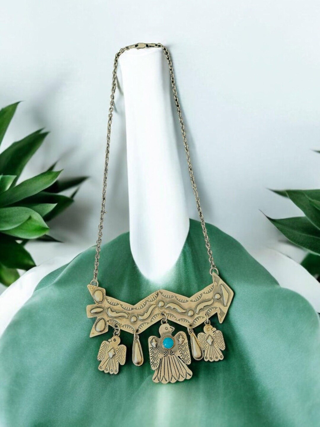 Timothy Yazzie Kingman Turquoise & Sterling Silver Necklace - Etsy