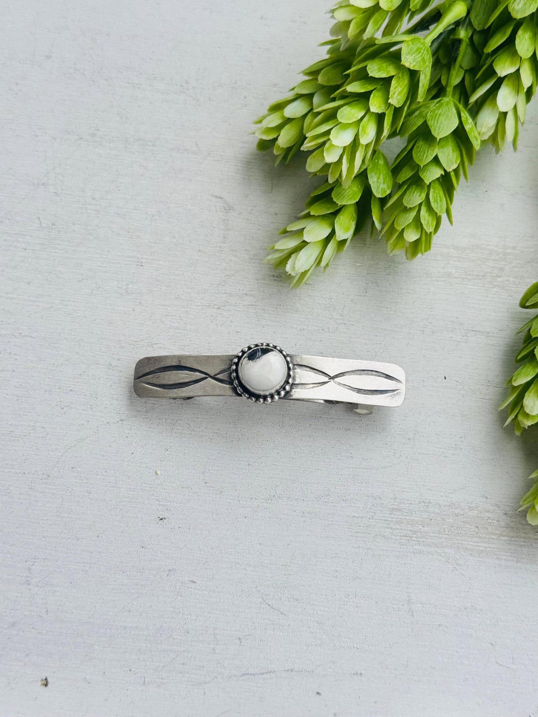 Danny Henio White Buffalo & Sterling Silver Hair Barrette - Etsy
