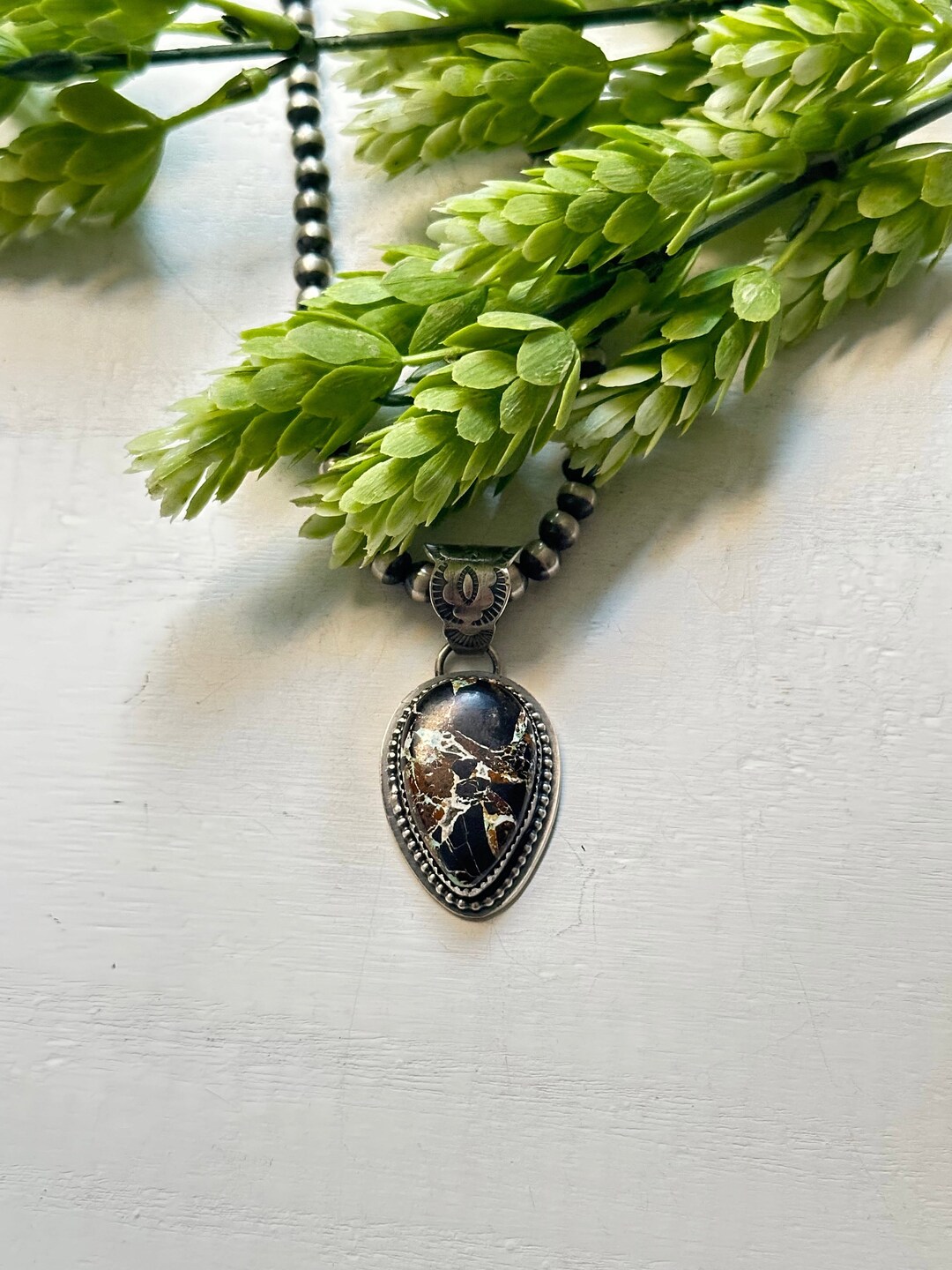 Kevin Begay Black Jack Turquoise & Sterling Silver Pendant - Etsy