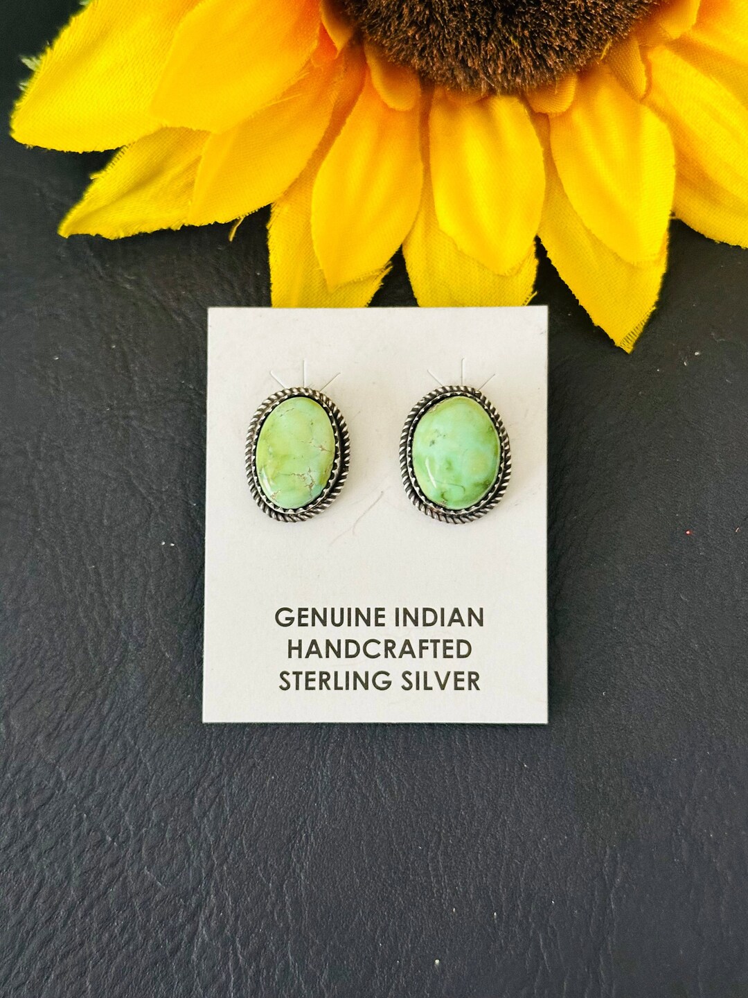 Tia Long Sonoran Gold Turquoise & Sterling Silver Post Earrings - Etsy