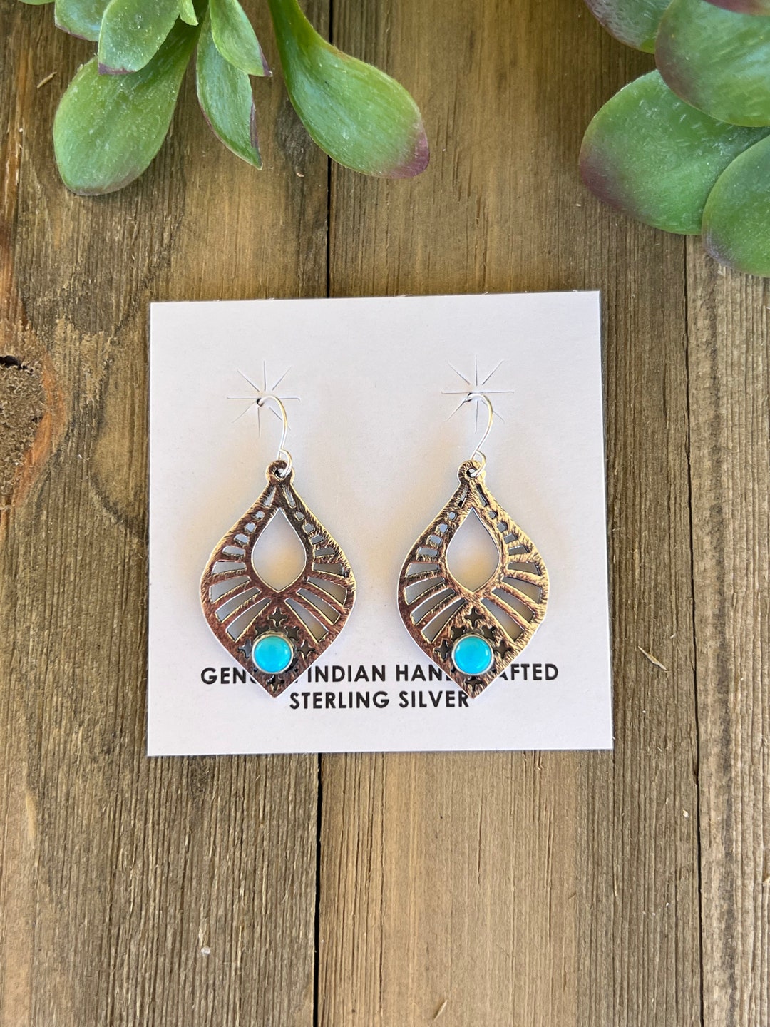 Harold Joe Kingman Turquoise & Sterling Silver Dangle Earrings - Etsy