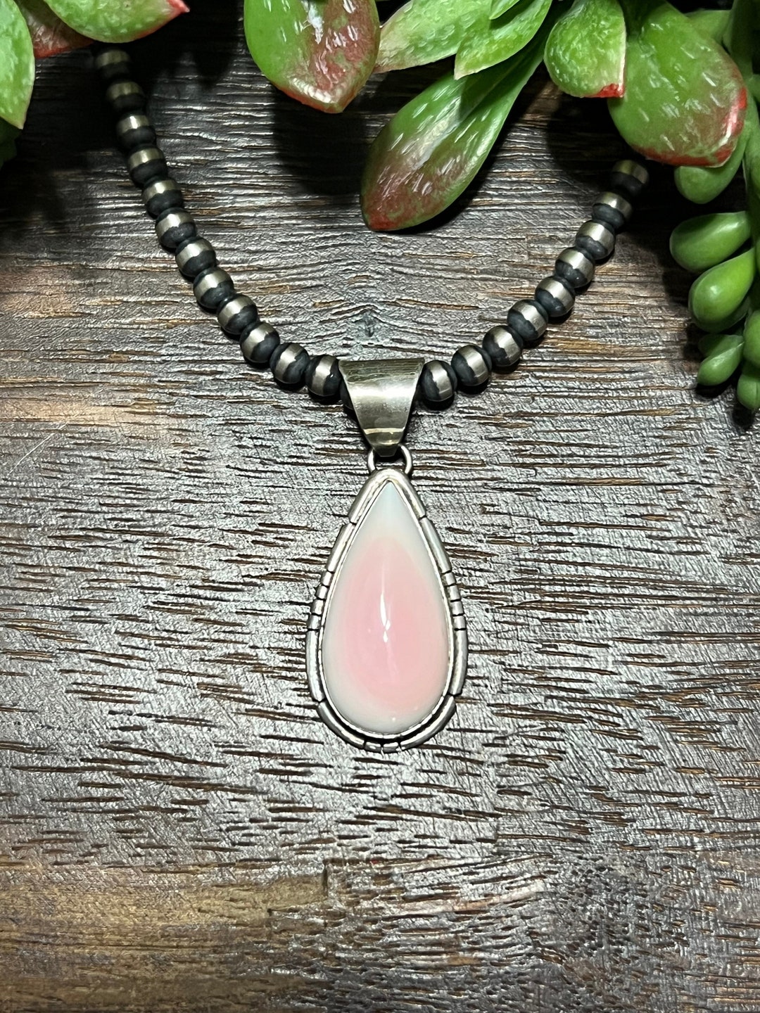 Navajo Made Pink Conch & Sterling Silver Pendant - Etsy