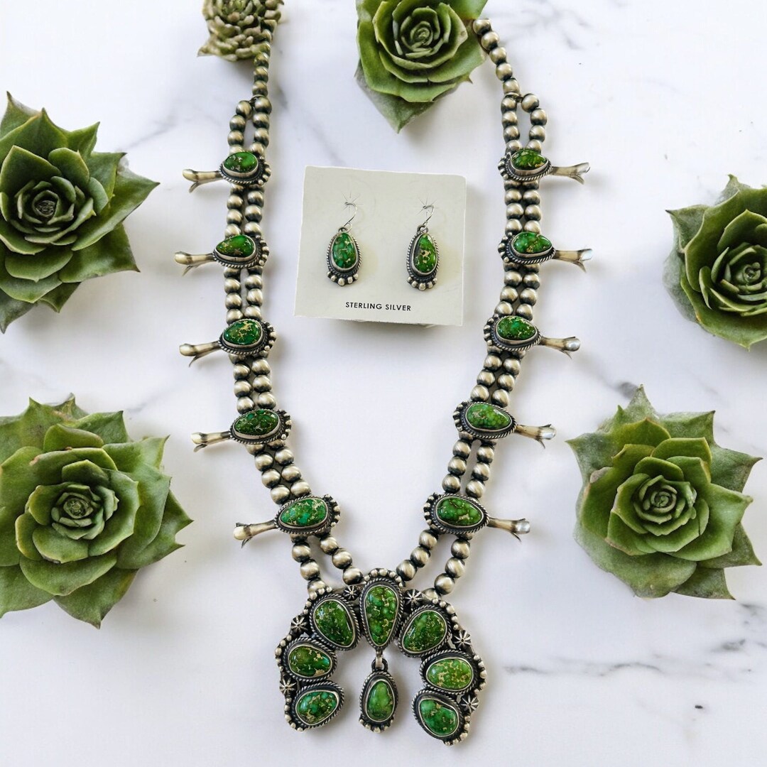 Thomas Francisco Sonoran Gold Turquoise & Sterling Silver Squash ...