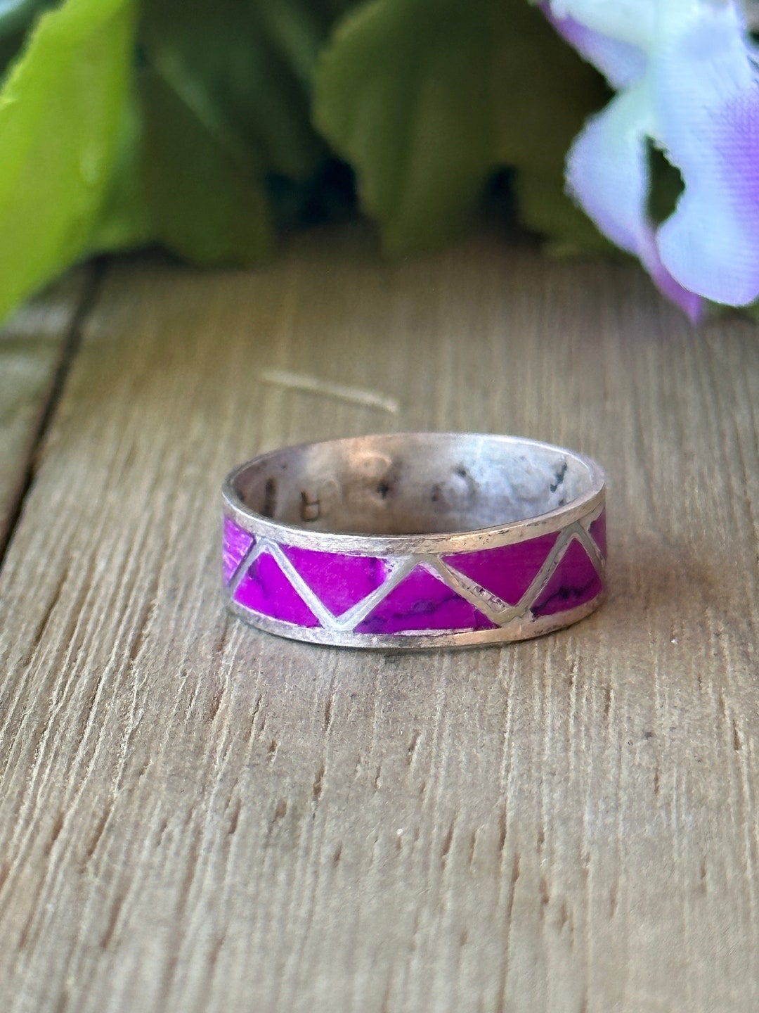 Roger Morgan Sugilite & Sterling Silver Inlay Ring - Etsy