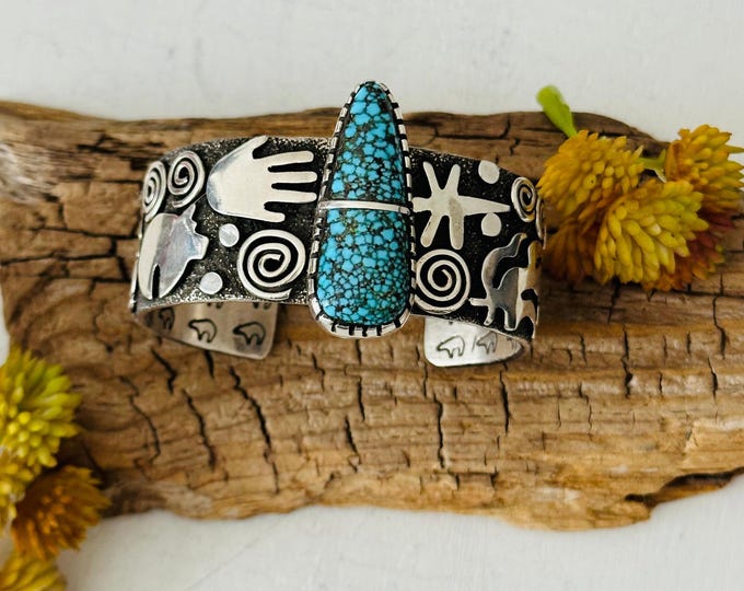 Alex Sanchez Kingman Spiderweb Turquoise & Sterling Silver Cuff ...