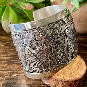 Elaine Becenti Sterling Silver Overlay Cuff Bracelet - Etsy
