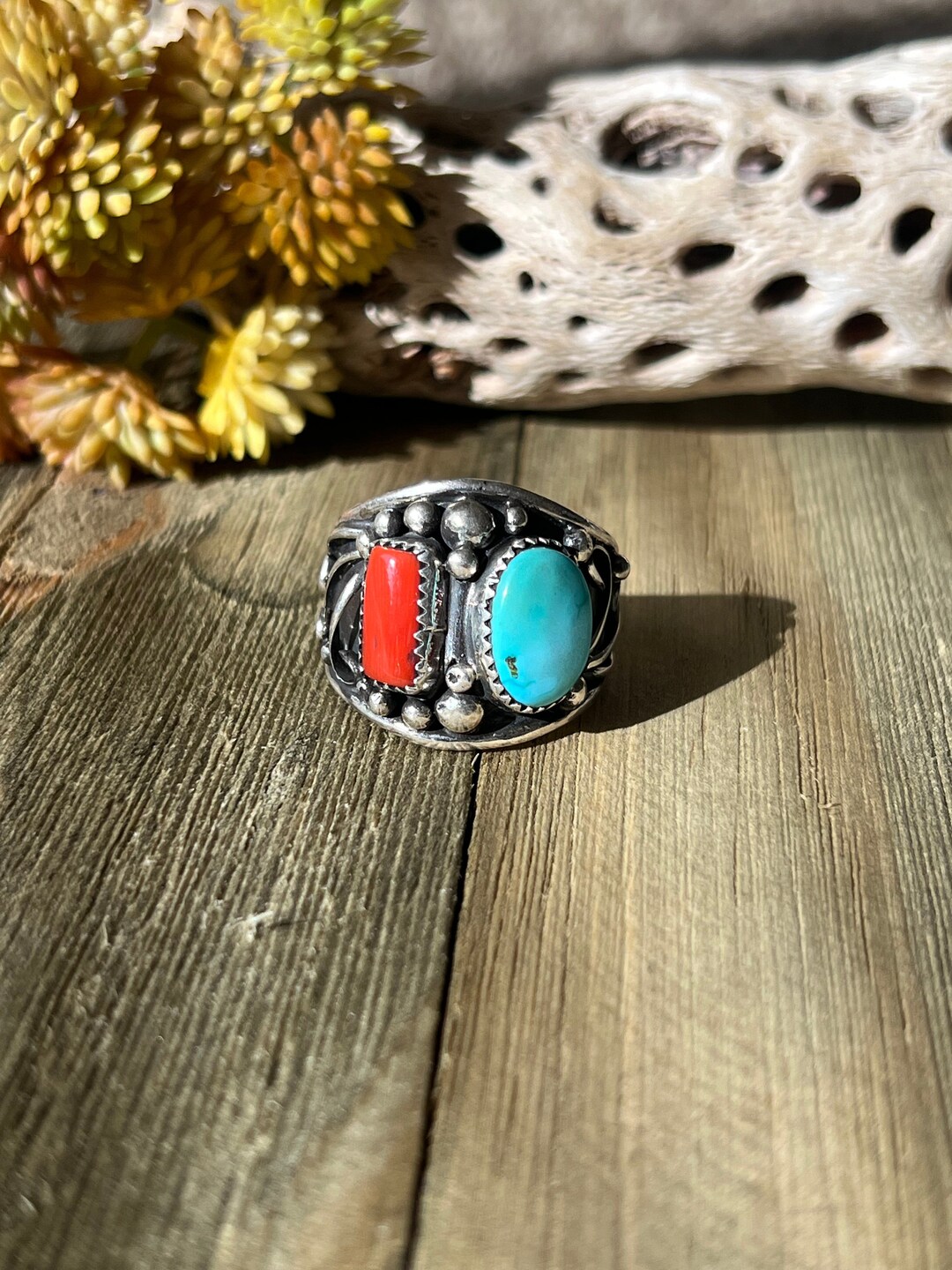 Navajo Made Mutli Stone & Sterling Silver Ring Size 13.25 - Etsy