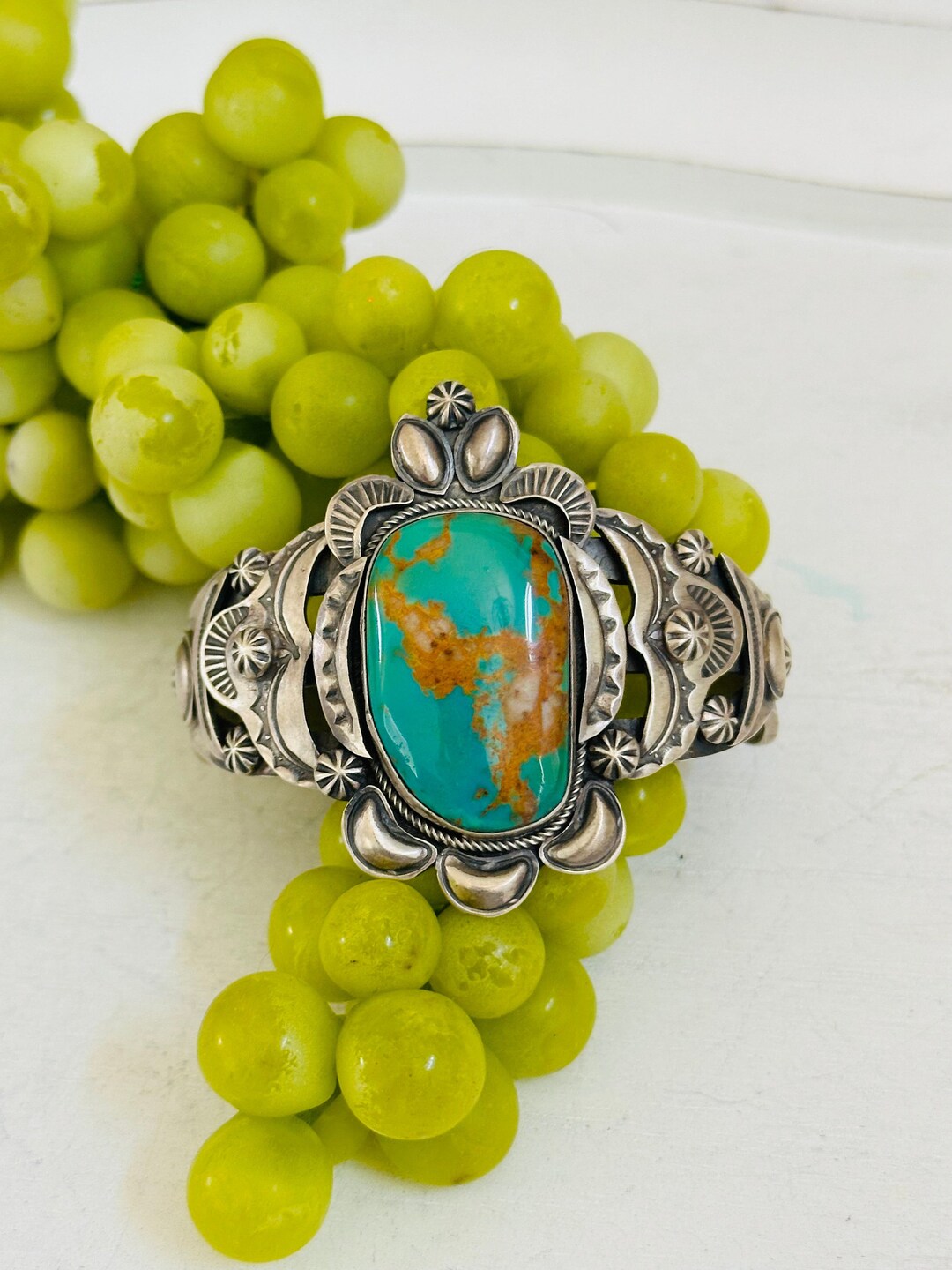 Danny Clark Royston Turquoise & Sterling Silver Cuff Bracelet - Etsy