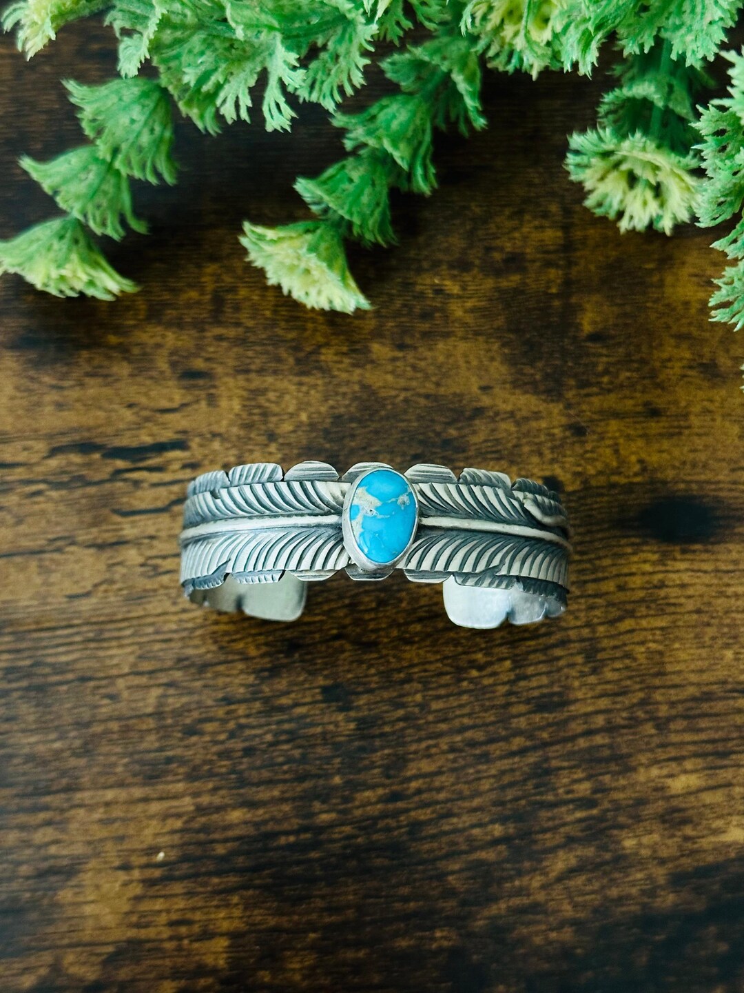 Navajo Made Valley Blue Turquoise & Sterling Silver Cuff Bracelet - Etsy