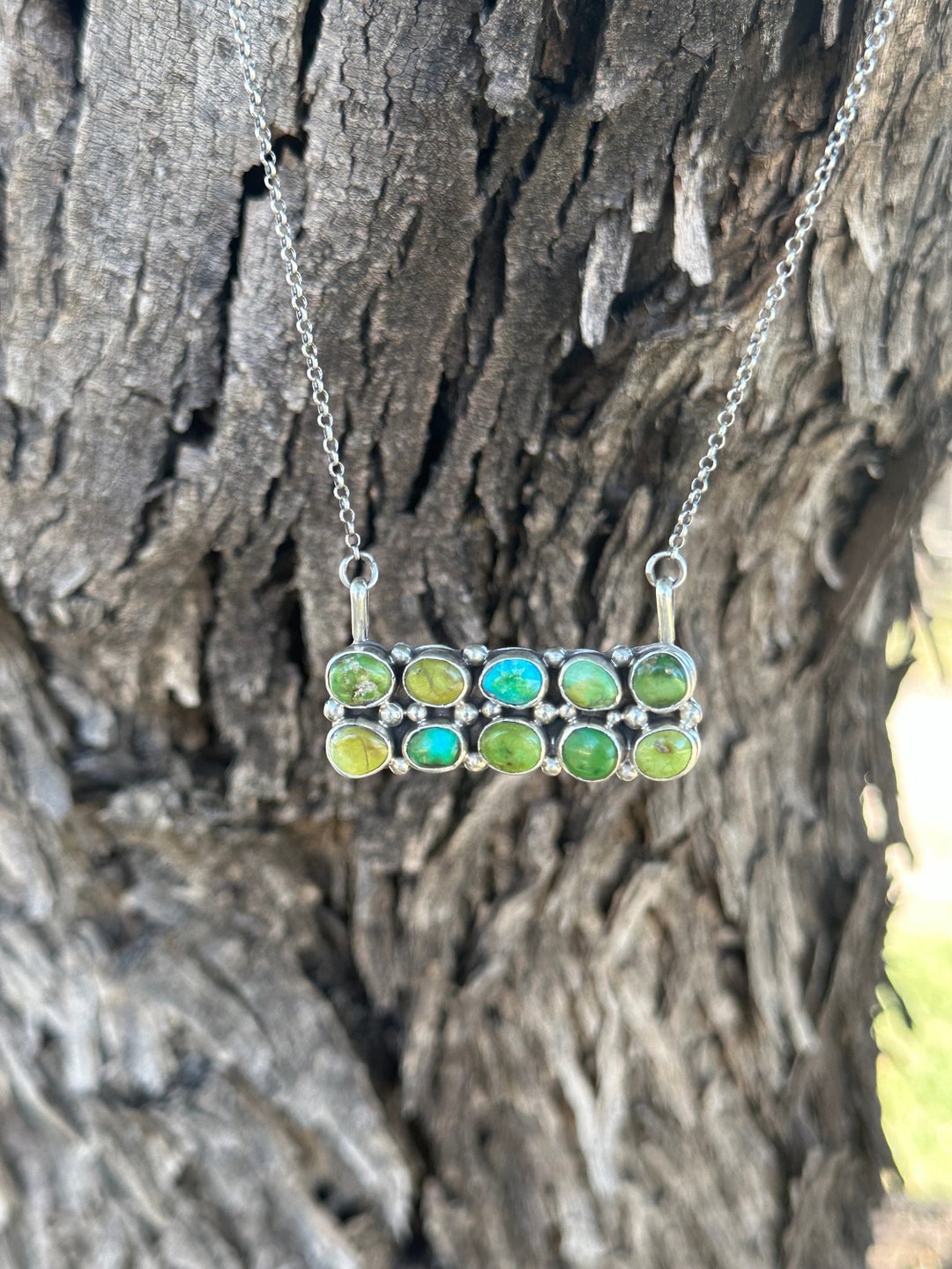 John Begay Sonoran Gold & Sterling Silver Bar Necklace - Etsy