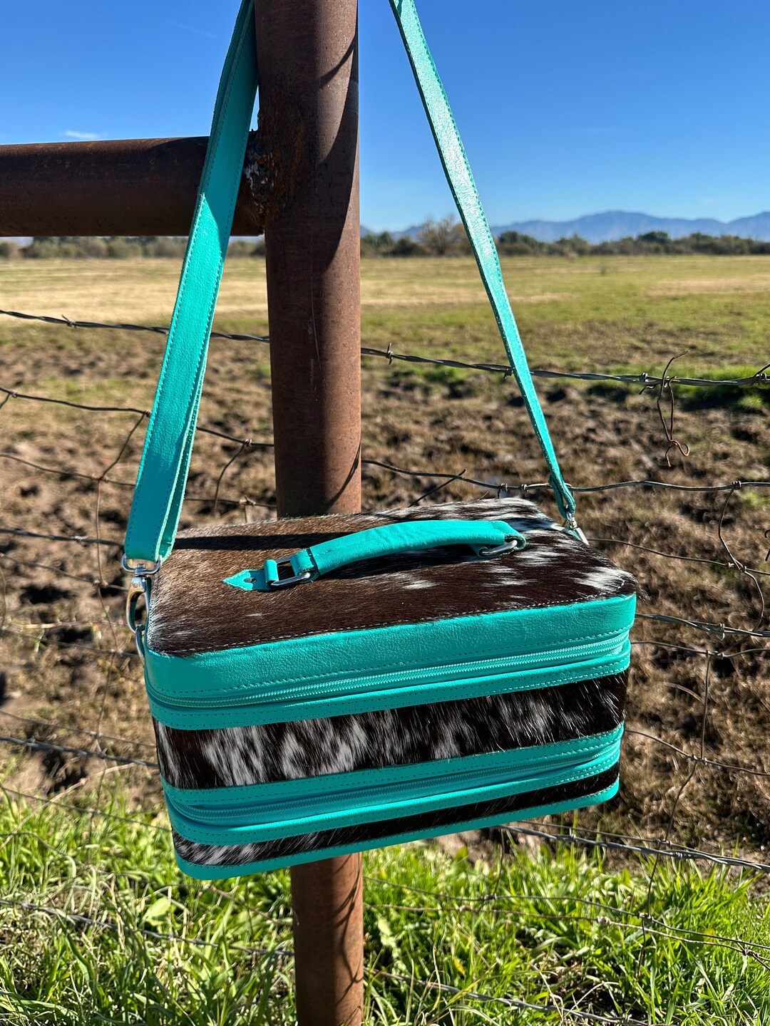 Double Layered Genuine Tooled Leather & Cowhide Jewelry Box - Etsy