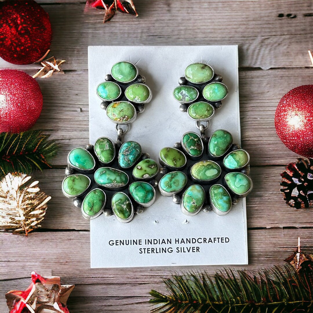 Timothy Yazzie Sonoran Gold Turquoise & Sterling Silver Post Cluster ...