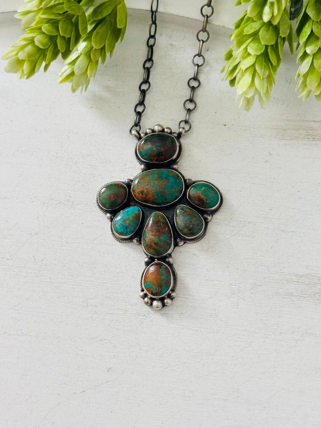 Timothy Yazzie Royston Turquoise & Sterling Silver Necklace - Etsy