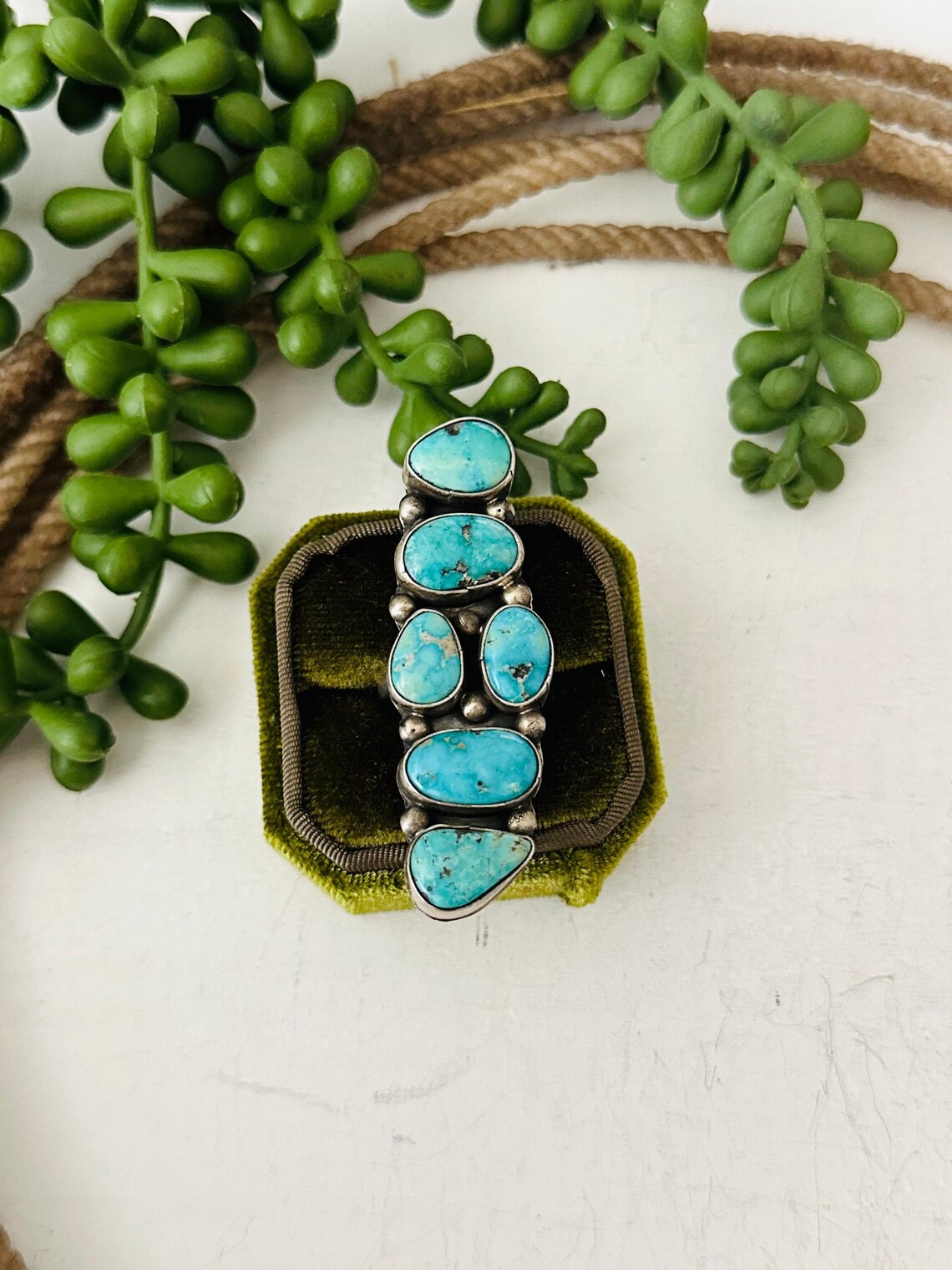 Sheila Becenti White Water Turquoise & Sterling Silver Adjustable ...