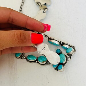 Timothy Yazzie Kingman Turquoise & Sterling Silver Cluster Necklace - Etsy
