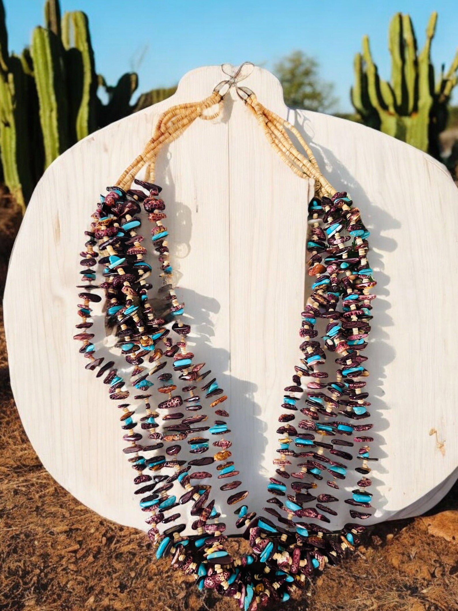 Navajo Strung Multi Stone & Sterling Silver Multi Strand Beaded ...