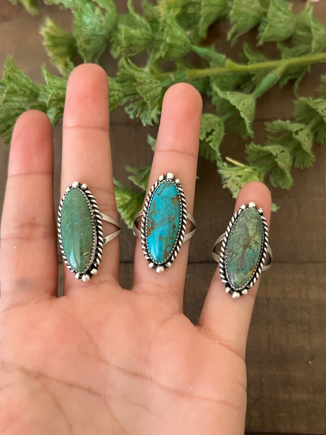 Navajo Made Kingman Turquoise & Sterling Silver Ring - Etsy