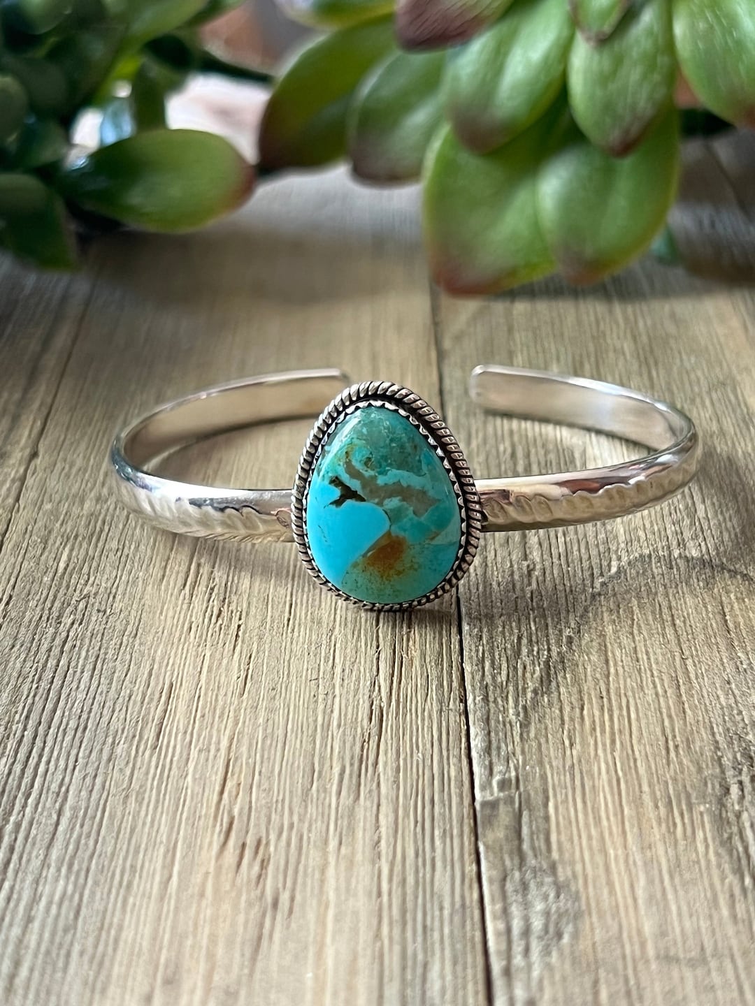 Southwest Made Kingman Turquoise & Sterling Silver Cuff - Etsy