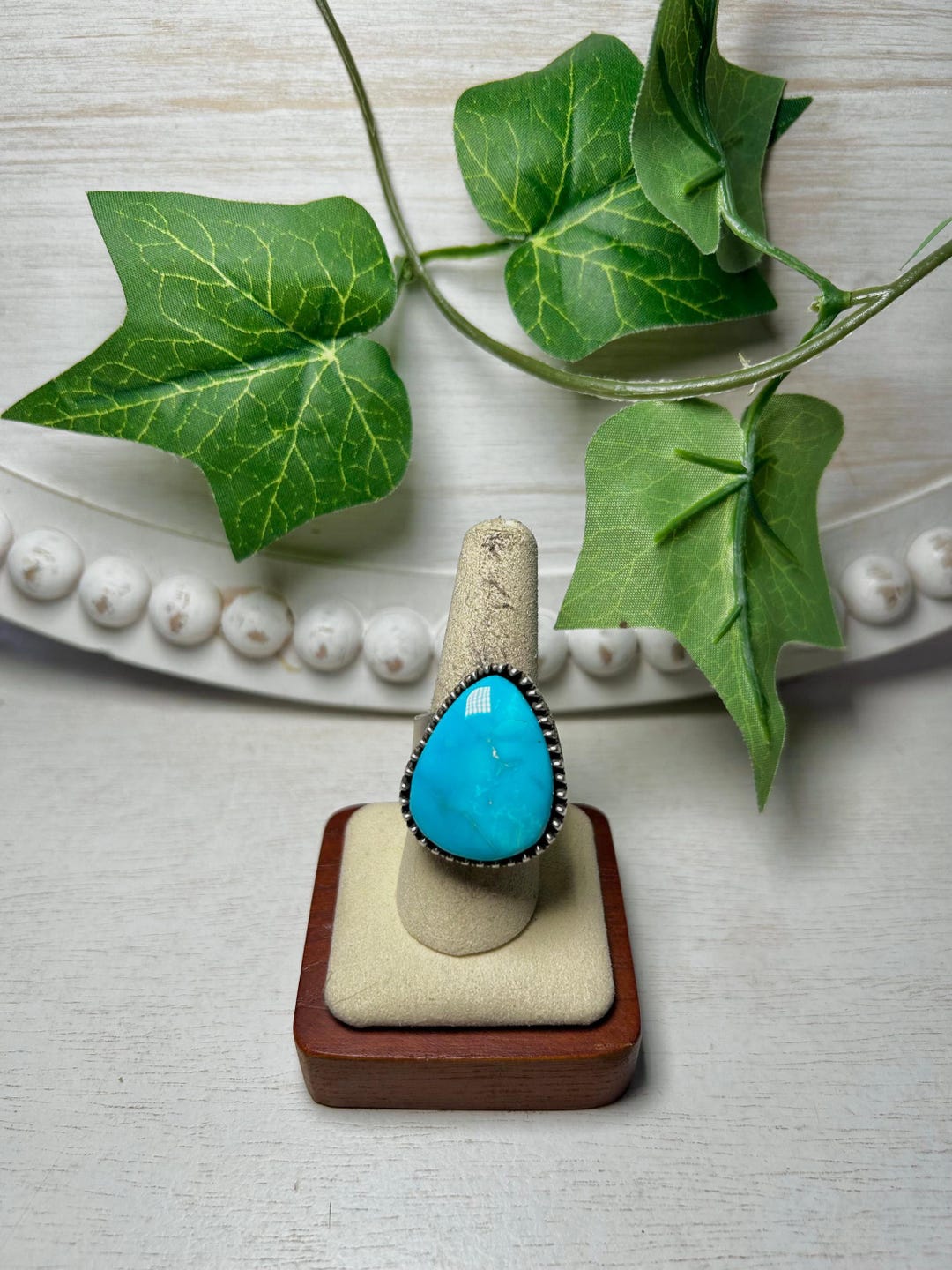 Larry Kaye Natural Turquoise Mountain & Sterling Silver Adjustable Ring ...