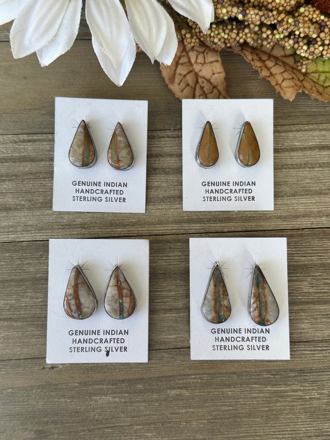 Navajo Made Boulder Turquoise & Sterling Silver Post Earrings - Etsy