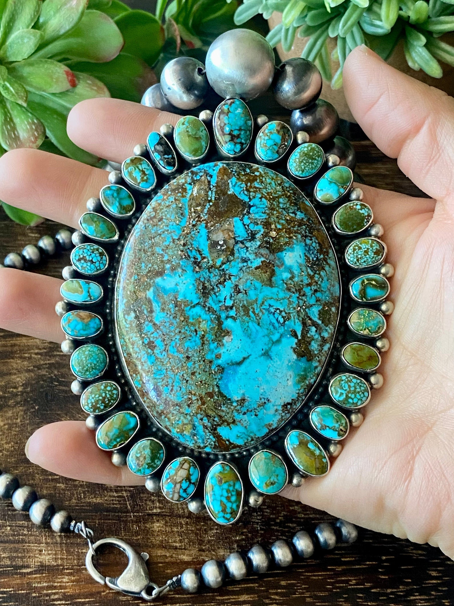 Kathleen Chavez High Grade Kingman Turquoise & Sterling Silver Mega ...