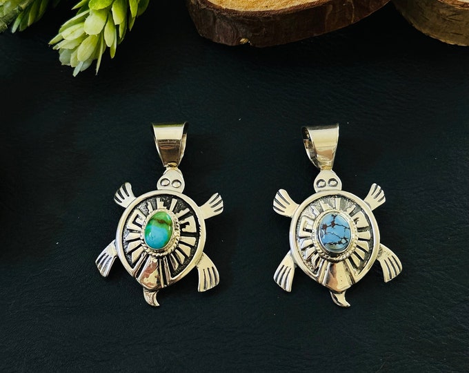 Southwestern Turtle Necklace Pendent/turtle Pendent With Silver Snake ...