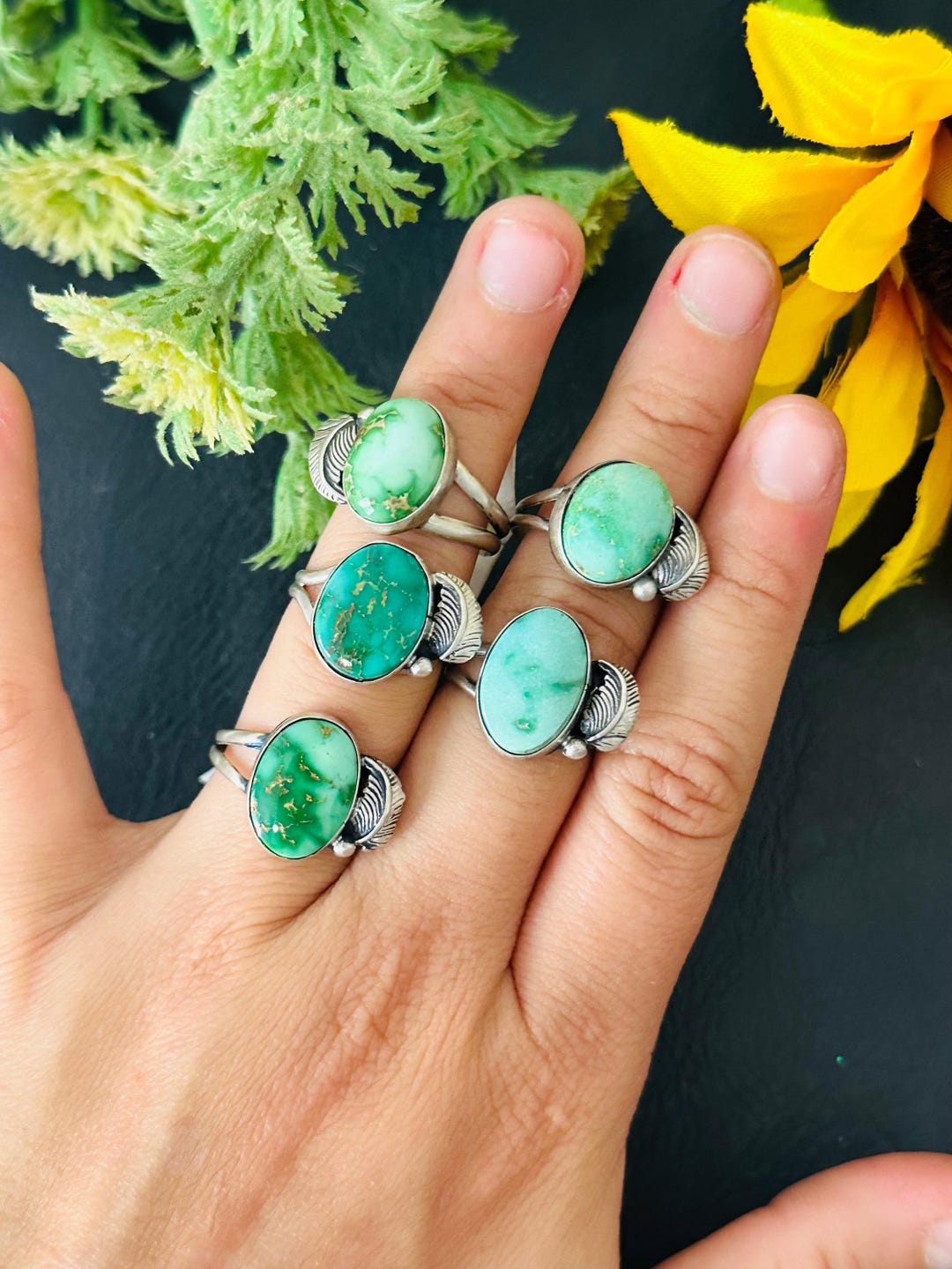 Navajo Made Emerald Valley Turquoise and Sterling Silver Ring - Etsy