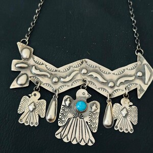 Timothy Yazzie Kingman Turquoise & Sterling Silver Necklace - Etsy