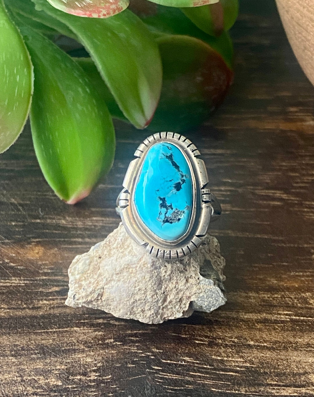 Eli Skeets Sleeping Beauty Turquoise & Sterling Silver Ring Size 5 - Etsy
