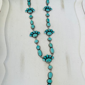 Timothy Yazzie Kingman Turquoise & Sterling Silver Cluster Necklace - Etsy