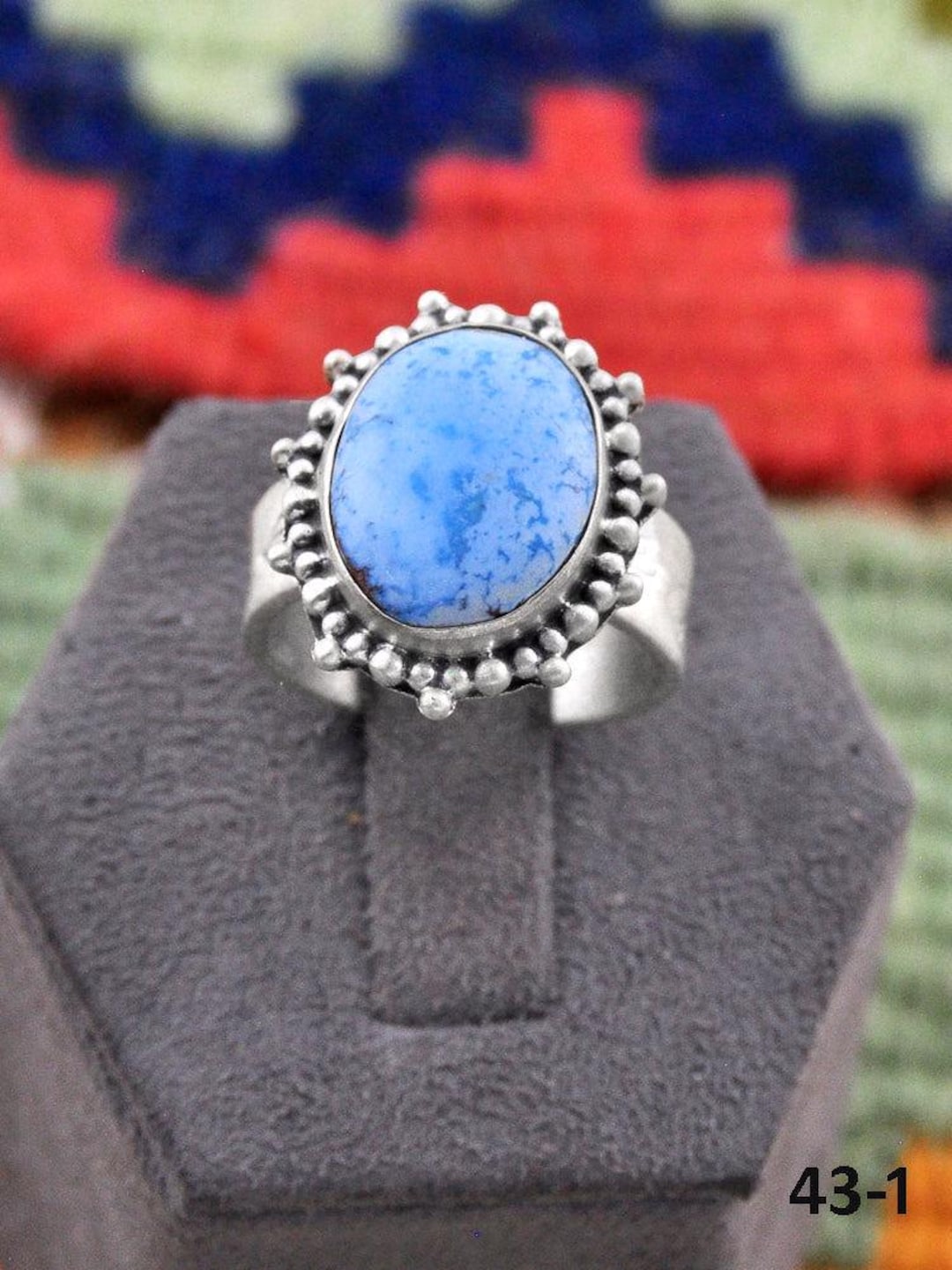 Southwest Made Golden Hills Turquoise & Sterling Silver Adjustable Ring ...