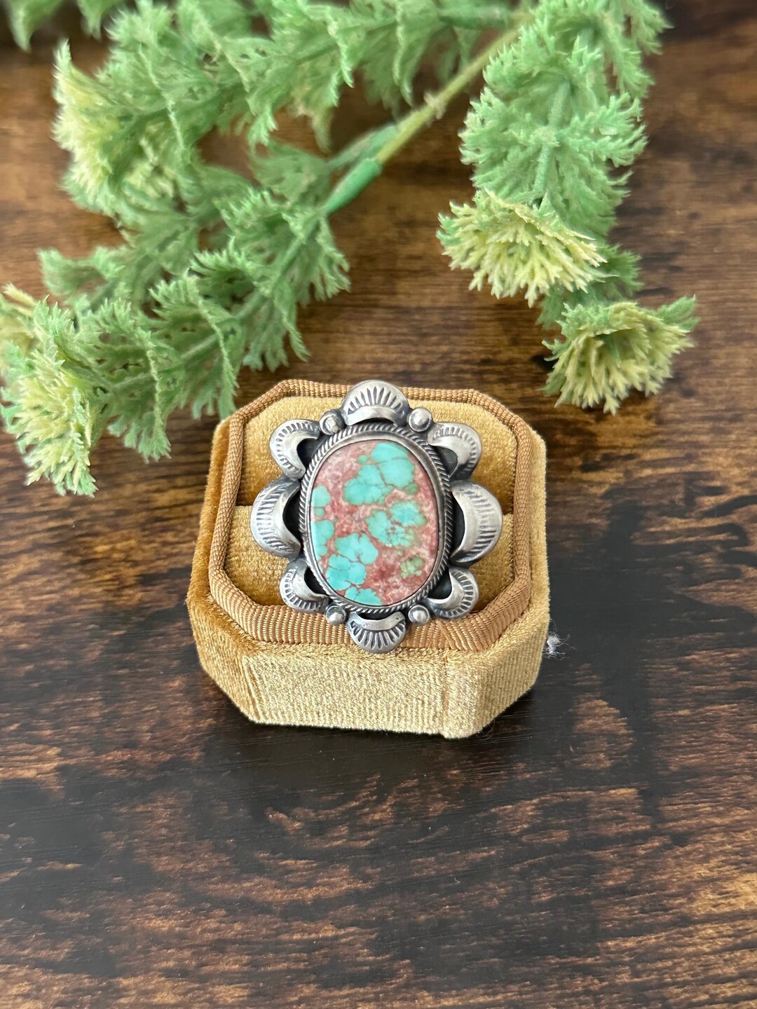 Gilbert Tom Royston Turquoise & Sterling Silver Ring Size 8.5 - Etsy