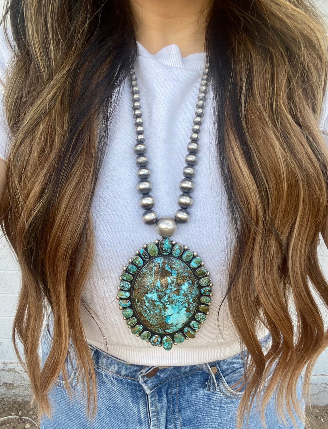 Kathleen Chavez High Grade Kingman Turquoise & Sterling Silver Mega ...